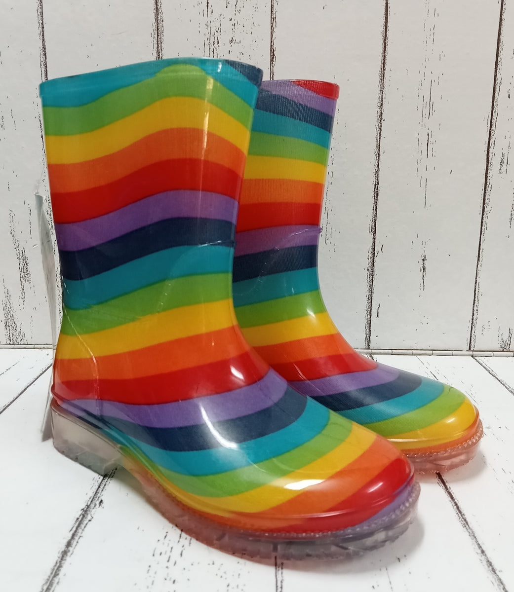 RAINBOW WELLINGTON - Multi – Sue at "Christine's Shoes" Criccieth Shoe Shop