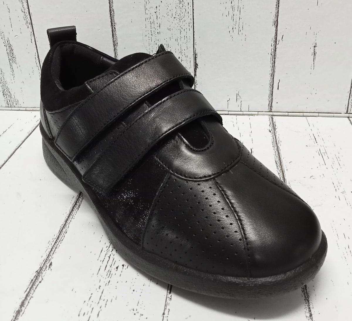 PADDERS - RESTEP - 348/1007 - TWO STRAP SHOE (WIDE) - BLACK COMBI – Sue ...